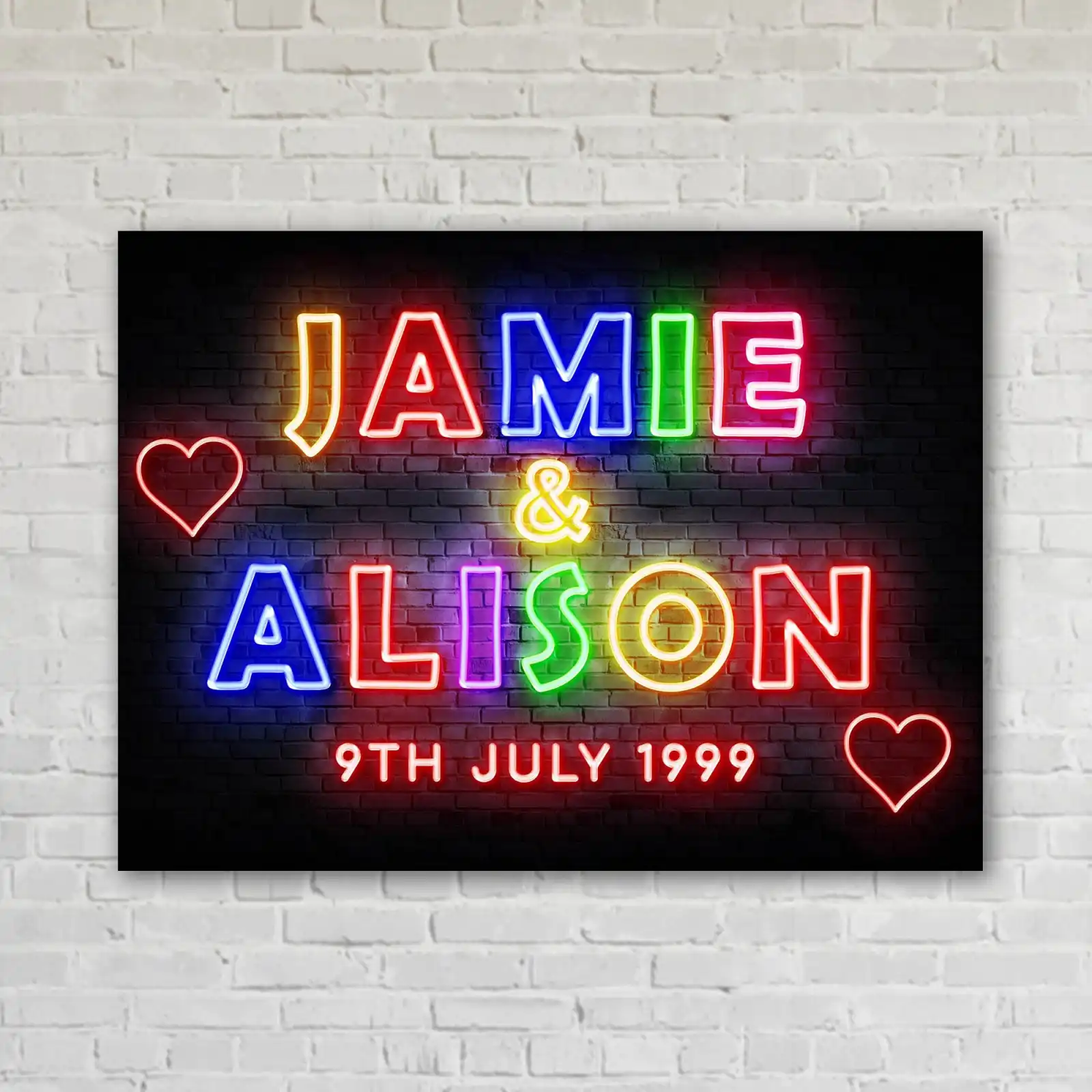Neon Names Custom Artwork by Turned Art | BuytoGive